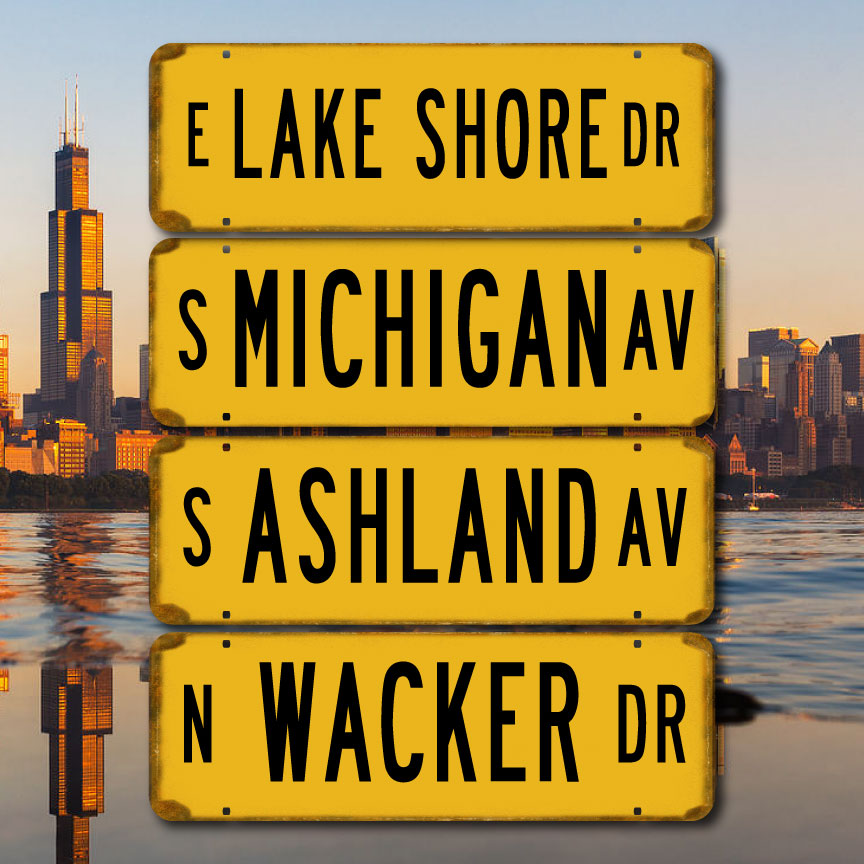 Vintage Chicago Street Signs – Travelsigns